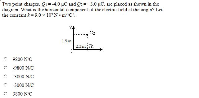 Solved Two point charges, Q1 = -4.0 mu C and Q2 = +3.0 mu C, | Chegg.com