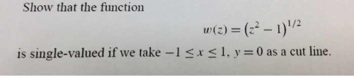 Solved Complex valued function problem Show that the | Chegg.com
