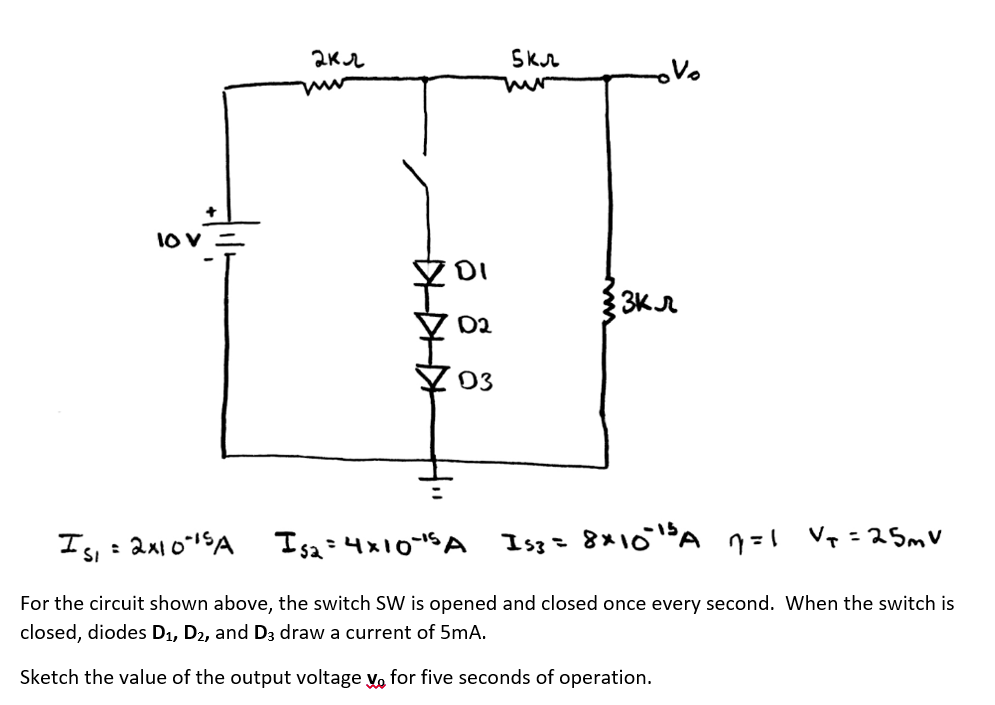 Solved For the circuit shown above, the switch SW is opened | Chegg.com