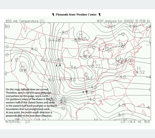 Plymouth State Weather Center( 850 mb Temperature (C) | Chegg.com