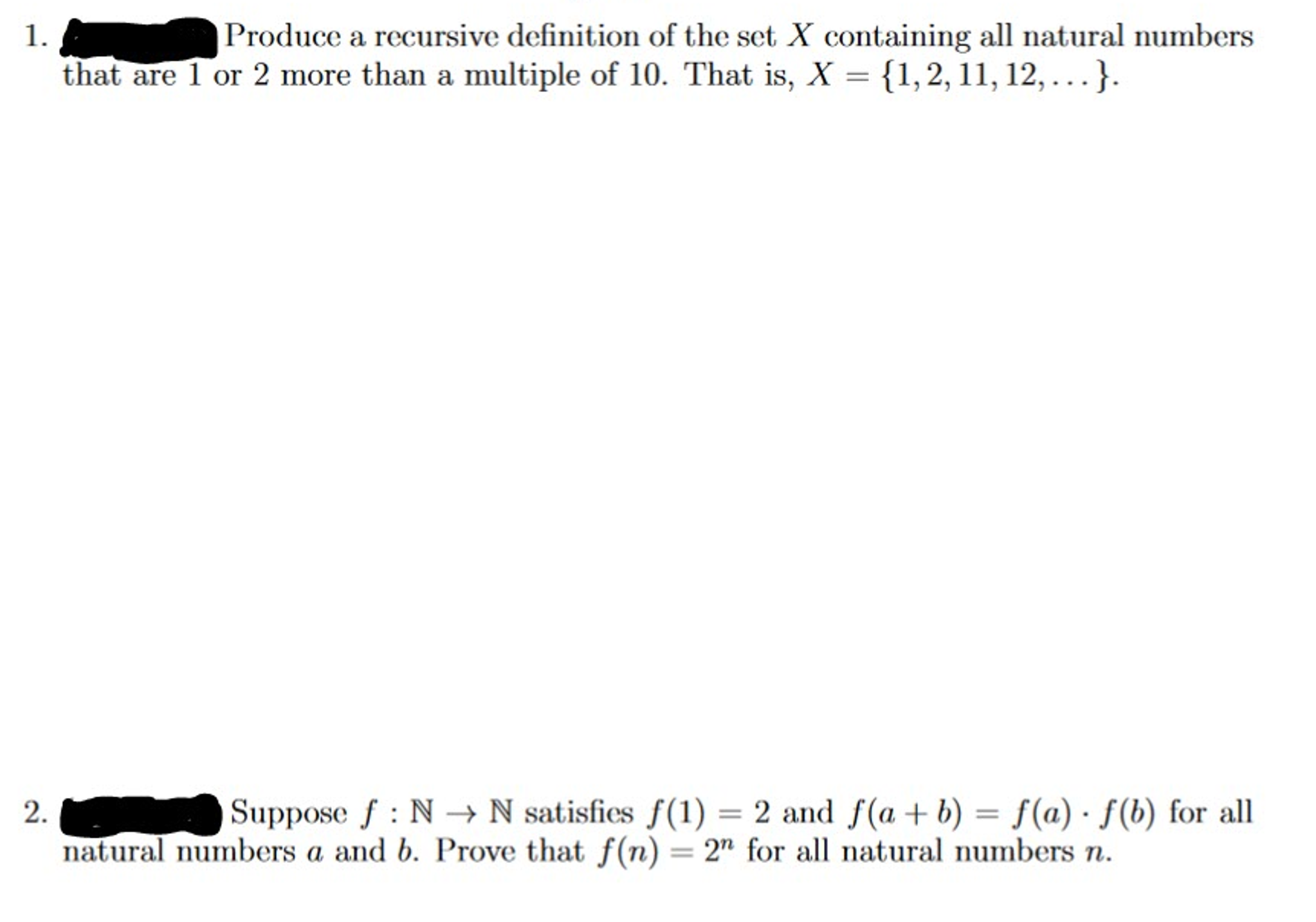 Solved Produce a recursive definition of the set X | Chegg.com