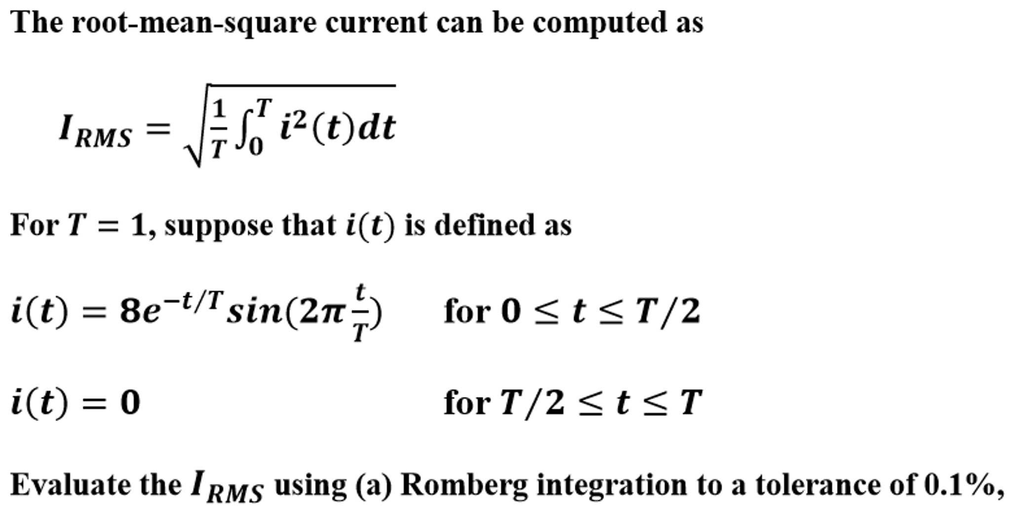 The root-mean-square current can be computed as | Chegg.com