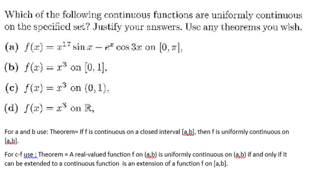 Solved Which of the following continuous functions are | Chegg.com