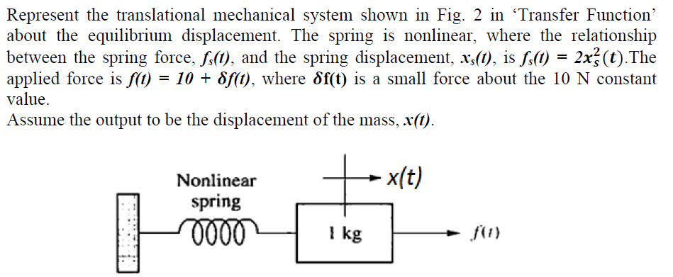 Solved Represent the translational mechanical system shown | Chegg.com