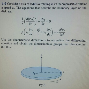 Solved 7.6 Consider a disk of radius R rotating in an | Chegg.com