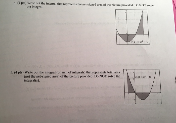 Solved Write out the integral that represents the net-signed | Chegg.com