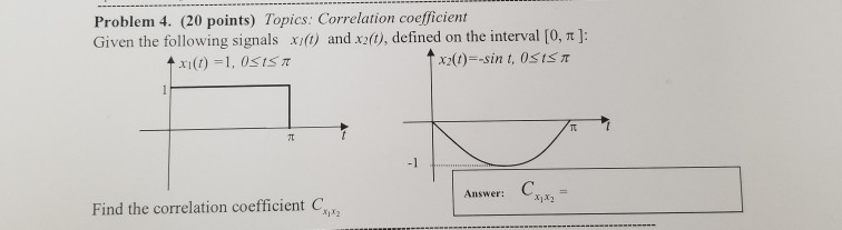Solved Problem 4. (20 points) Topics: Correlation | Chegg.com Solved Problem 4. (20 points) Topics: Correlation | Chegg.com