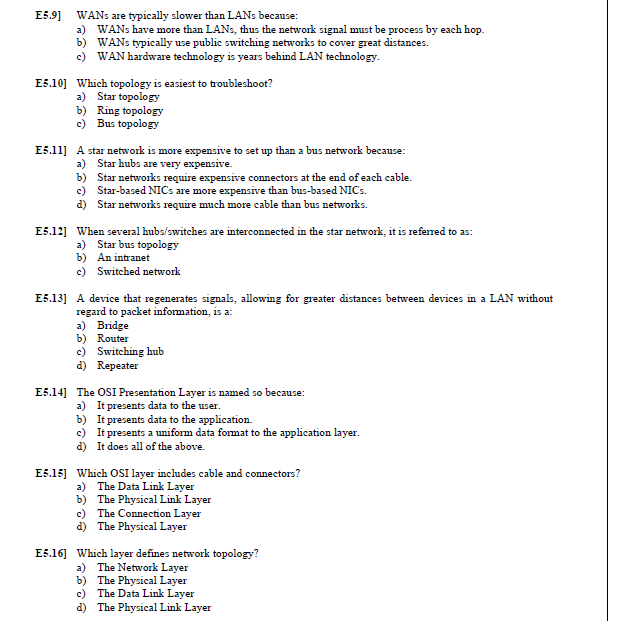 Solved E5.1 CSMA of CSMA/CD stands for: a) Copper System | Chegg.com