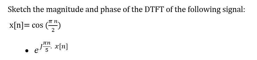 Sketch the magnitude and phase of the DTFT of the | Chegg.com