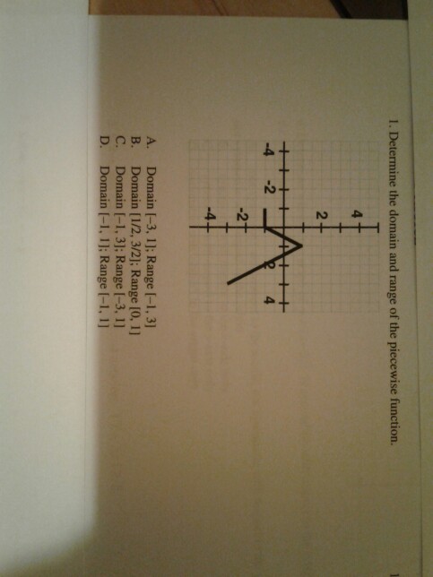 Solved 1. Determine the domain and range of the piecewise | Chegg.com Solved 1. Determine the domain and range of the piecewise | Chegg.com