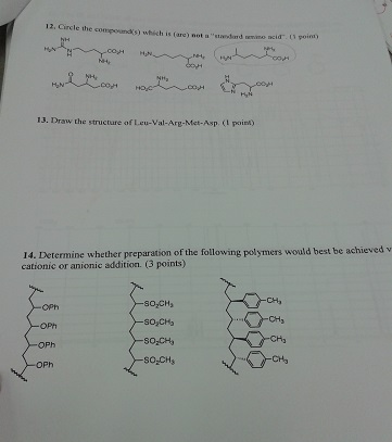 Solved Draw the structure of Leu-Val-Arg-Met-Asp. Determine | Chegg.com