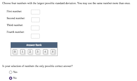 Solved Choose four numbers with the largest possible | Chegg.com