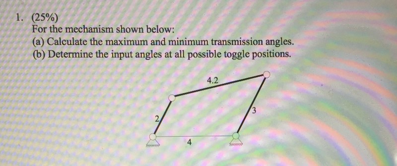 Solved I. (25%) For the mechanism shown below: (a) Calculate | Chegg.com