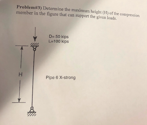 Solved Problem #3) Determine the maximum height (H) of the | Chegg.com Solved Problem #3) Determine the maximum height (H) of the | Chegg.com