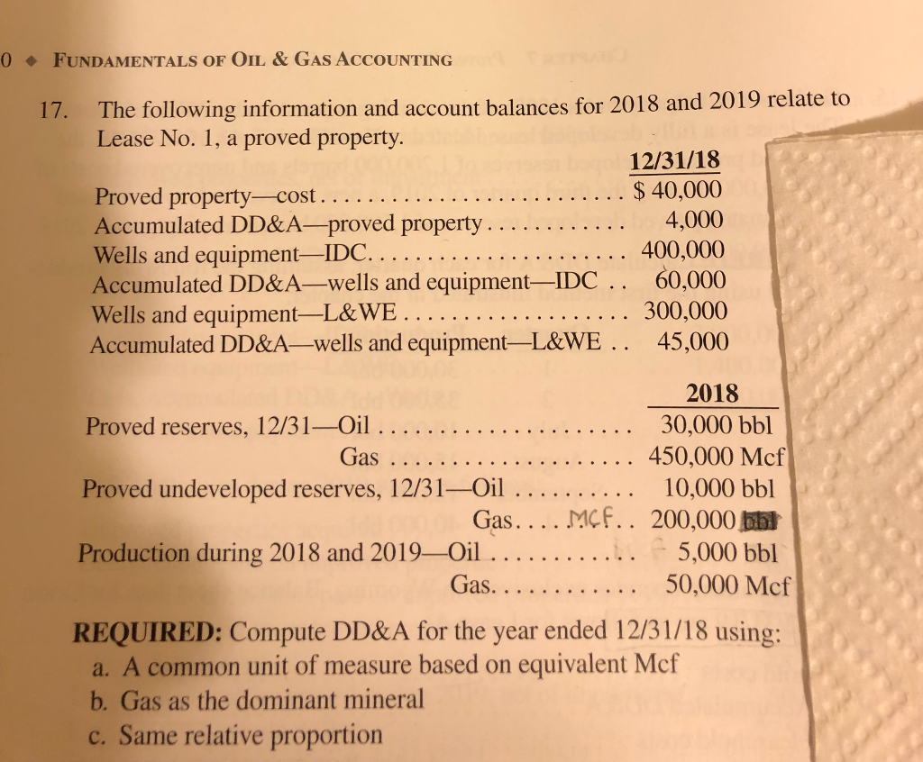 0 ? FUNDAMENTALS OF OIL & GAS ACCOUNTING The | Chegg.com