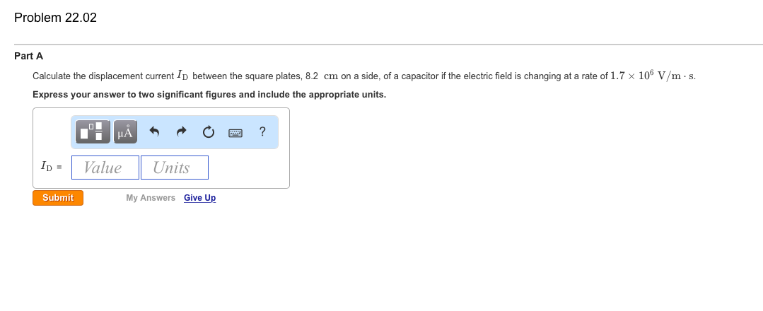 Solved Calculate the displacement current I_D between the | Chegg.com