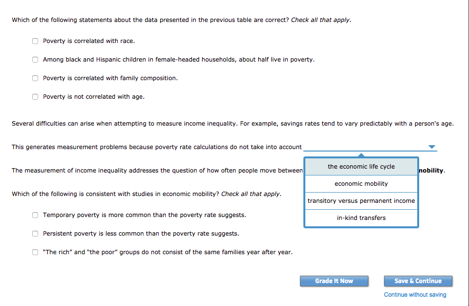 Solved 3. Topics in income inequality and poverty The | Chegg.com