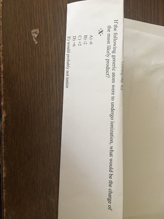 Solved If the following generic atom were to undergo | Chegg.com