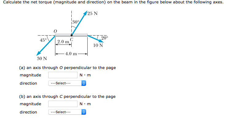 Solved Calculate the net torque (magnitude and direction) on | Chegg.com