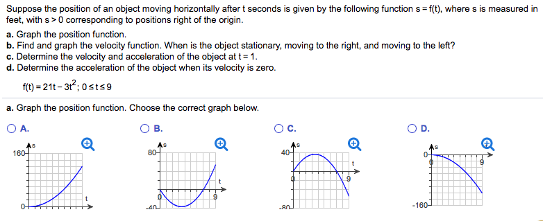 Solved Suppose The Position Of An Object Moving Horizontally