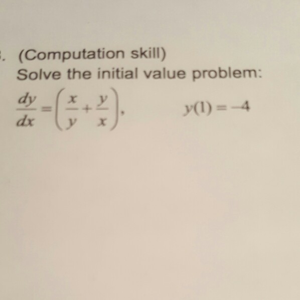 Solved (Computation skill) Solve the initial value problem: | Chegg.com