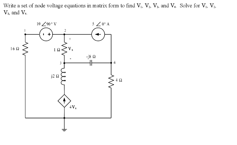 Solved Write a set of node voltage equations in matrix from | Chegg.com