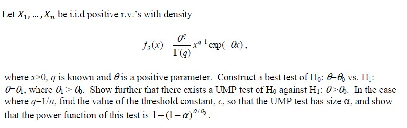 Solved find the value of the threshold constant c so that | Chegg.com