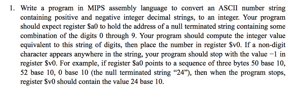 Solved 1 Write A Program In Mips Assembly Language To