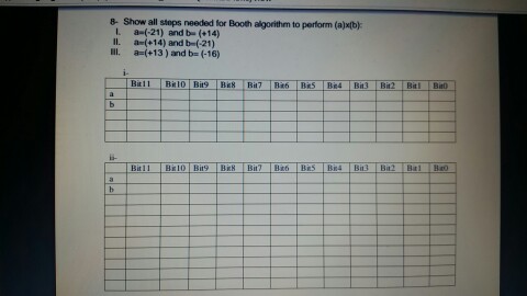Solved B- Show all stops needed for Booth algorithm to | Chegg.com