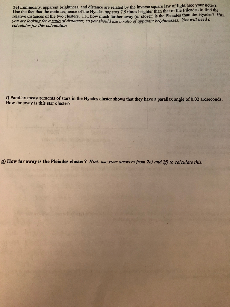 2) Main Sequence Fitting is a distance-finding | Chegg.com