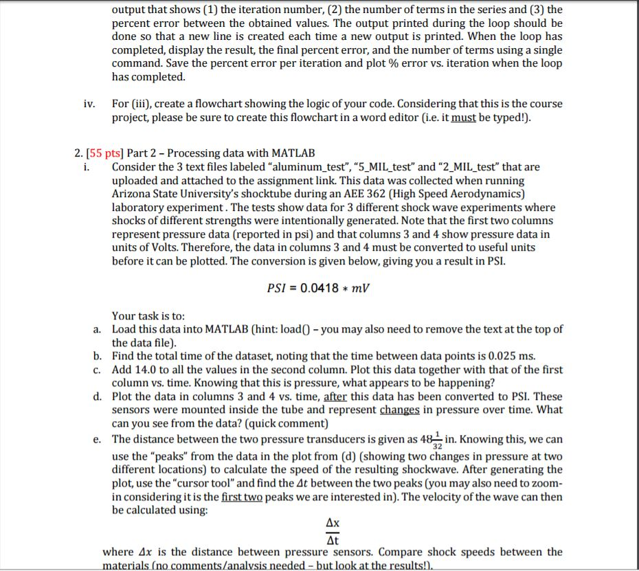 Solved 1. [45 pts] Part 1 For" and "While" loops in MATLAB | Chegg.com