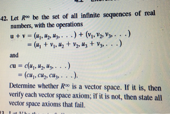 Solved Let be the set of all infinite sequences of real | Chegg.com