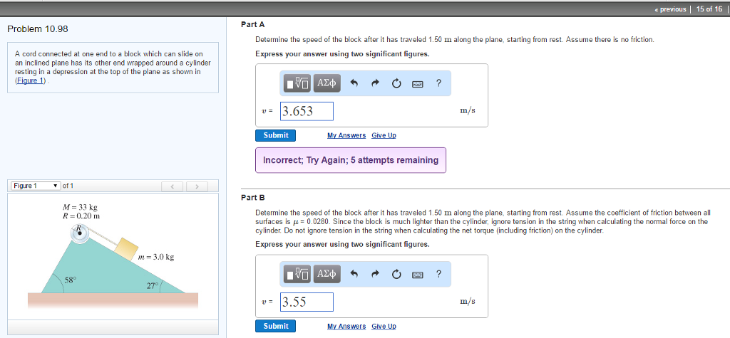 Solved A cord connected at one end to a block which can | Chegg.com
