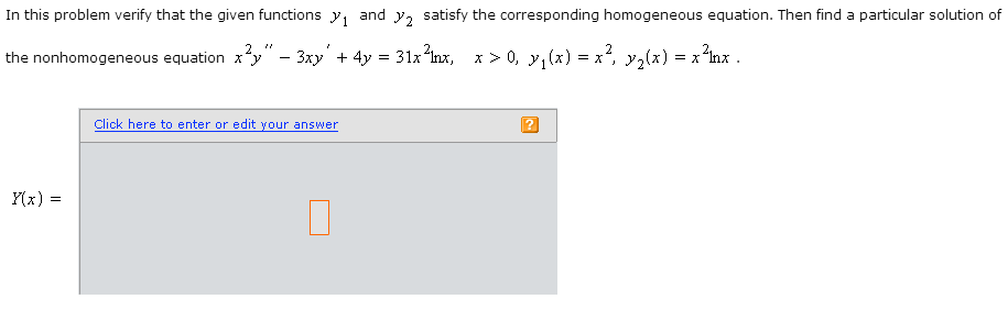 Solved In this problem verify that the given functions y1 | Chegg.com