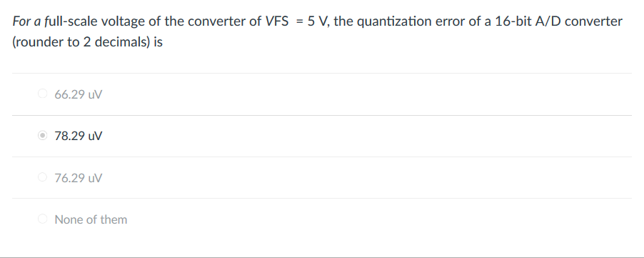 Solved For a full-scale voltage of the converter of VFS = 5 | Chegg.com