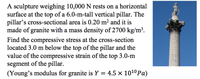 Solved A sculpture weighing 10,000 N rests on a horizontal | Chegg.com