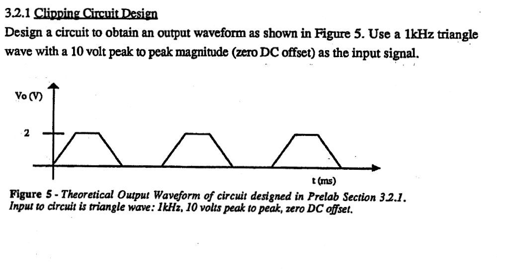 Solved 3.2.1 Clipping CircuitDesign Design a circuit to | Chegg.com
