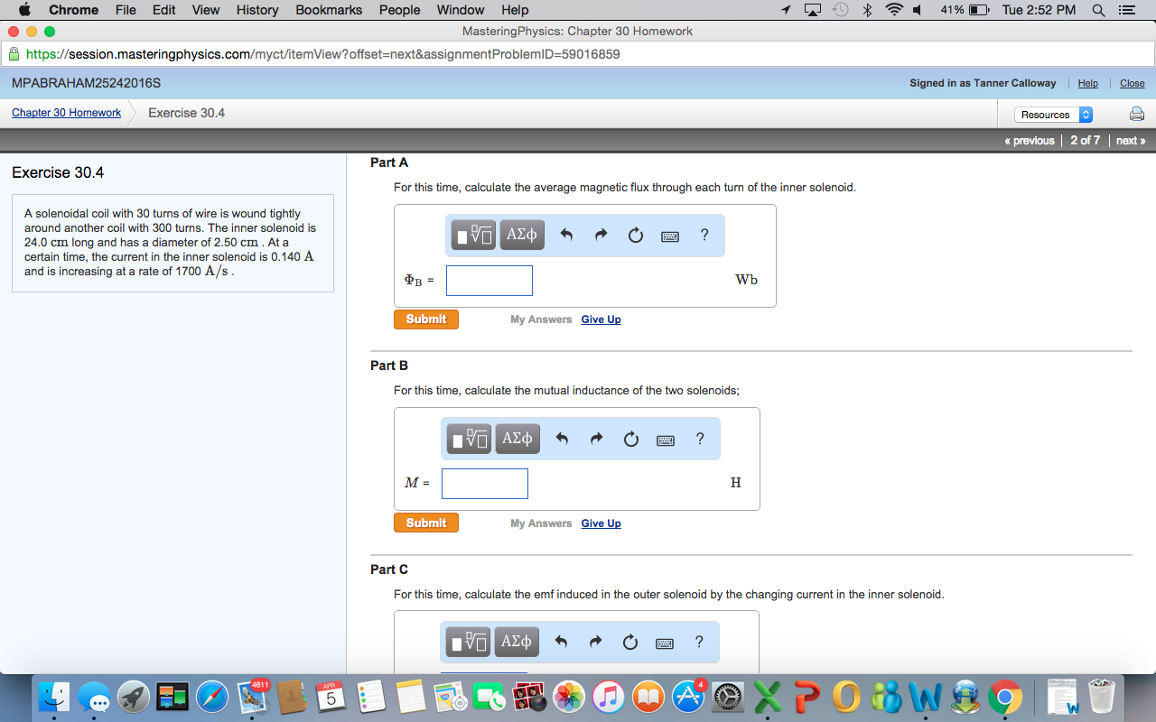 Solved A solenoidal coil with 30 turns of wire is wound | Chegg.com