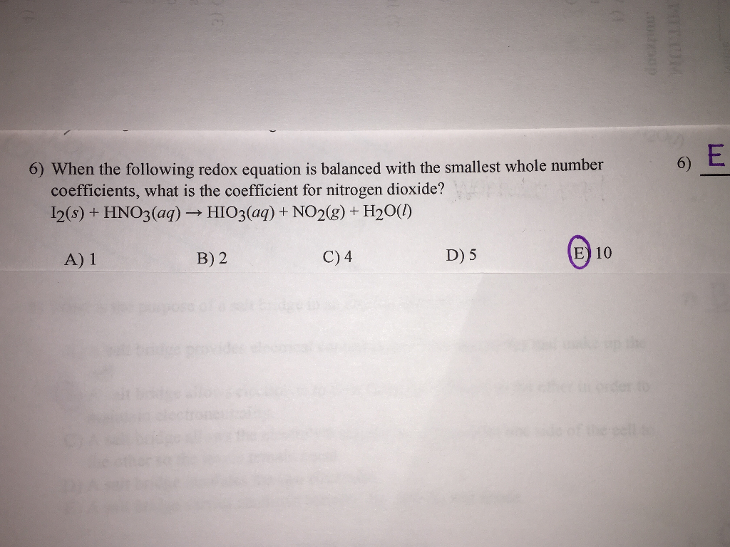 Solved When The Following Redox Equation Is Balanced With Chegg solved-when-the-following-redox-equation-is-balanced-with-chegg
