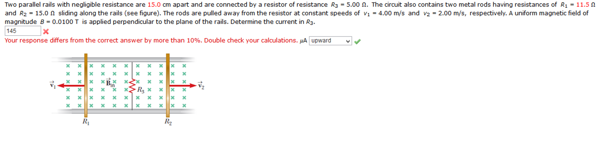 Solved Two parallel rails with negligible resistance are | Chegg.com