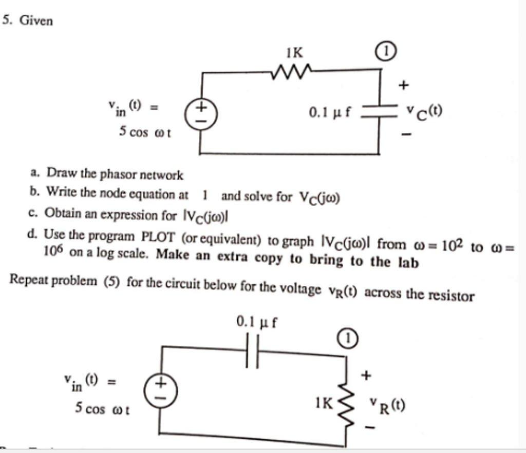 Solved Given Draw the phasor network Write the node | Chegg.com