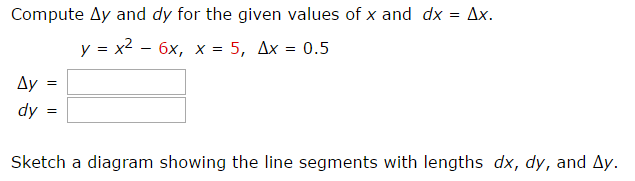 Solved Compute Delta y and dy for the given values of x and | Chegg.com