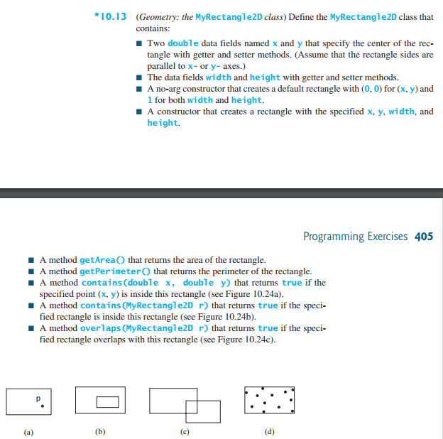 Solved 10.13 (Geometry: the MyRectangle2D class) Define the | Chegg.com
