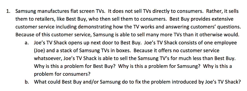 Solved Samsung manufactures flat screen TVs. It does not | Chegg.com