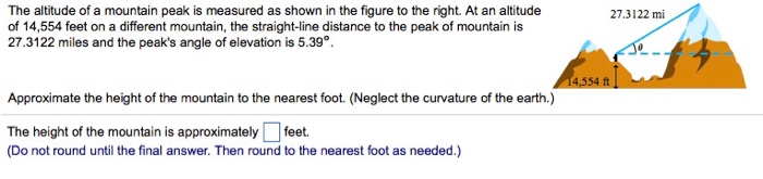 Solved The altitude of a mountain peak is measured as shown | Chegg.com