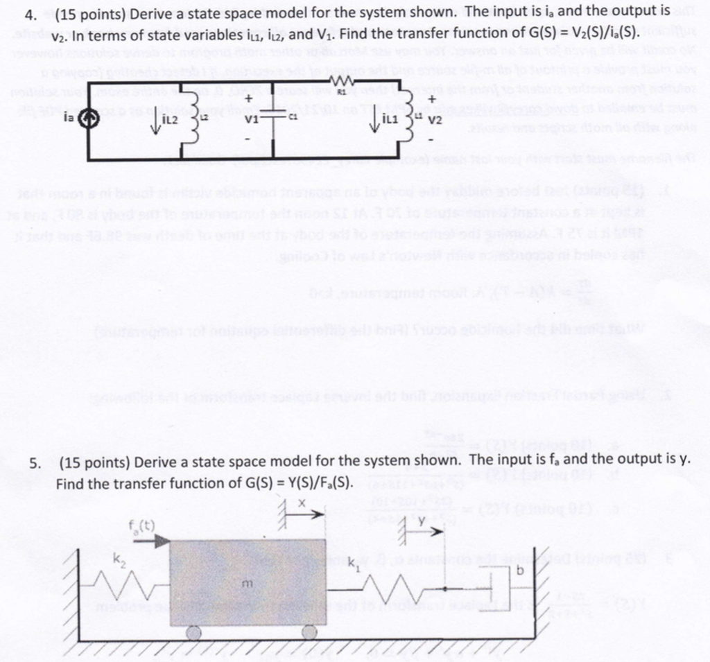 Solved Derive a state space model for the system shown. The | Chegg.com