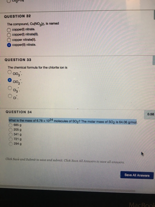 Solved The compound, Cu(NO_3)_2, is named copper(I) | Chegg.com