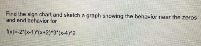 Solved Find the sign chart and sketch a graph showing the | Chegg.com