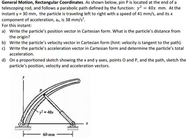 Solved General Motion, Rectangular Coordinates. As shown | Chegg.com