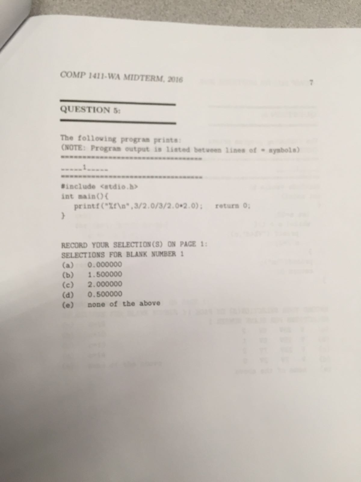 Solved The Following Program Prints Record Your 